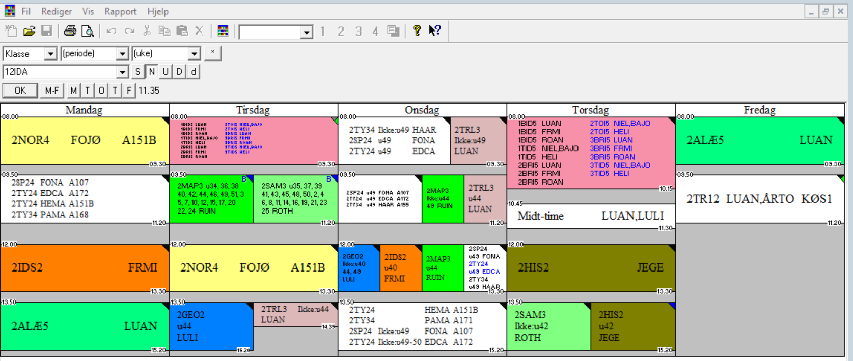 Dynamiske timeplaner 2 - 09.-10.04.18: Kursets forside